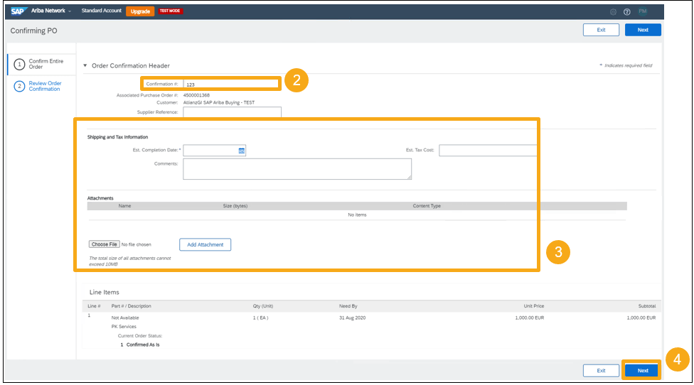 PO/BPO-based Invoice