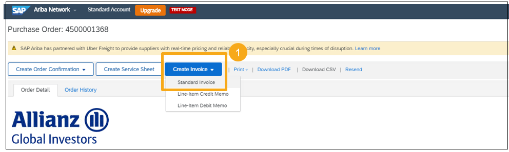 PO/BPO-based Invoice